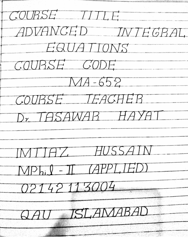 Adv - Integral Equations | PDF