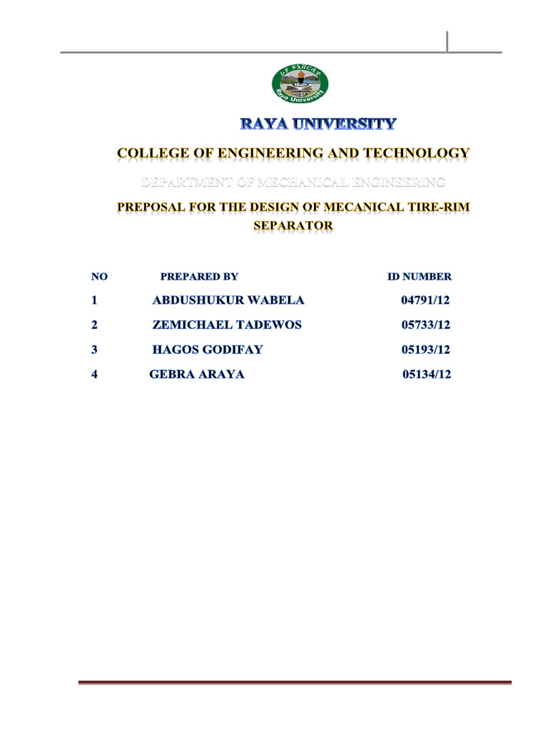 Proposal Document Final PDF | PDF | Tire | Wheel