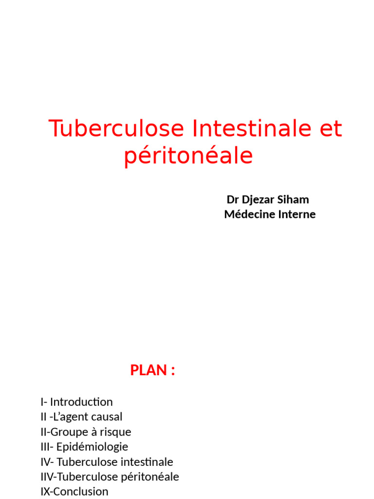 Tuberculose Intestinale | PDF | Tuberculose | Spécialités médicales