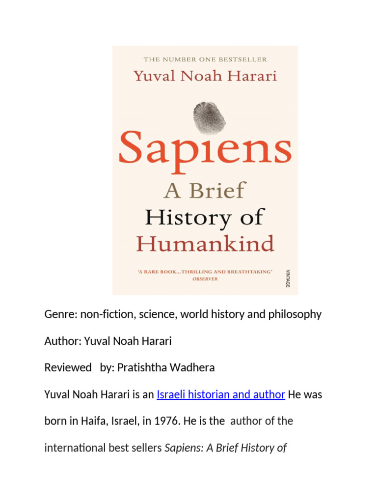 Sapiens: A Brief History Overview | PDF