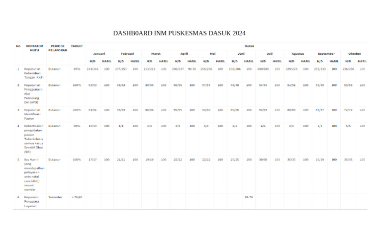 Dashboard Inm 2024 | PDF