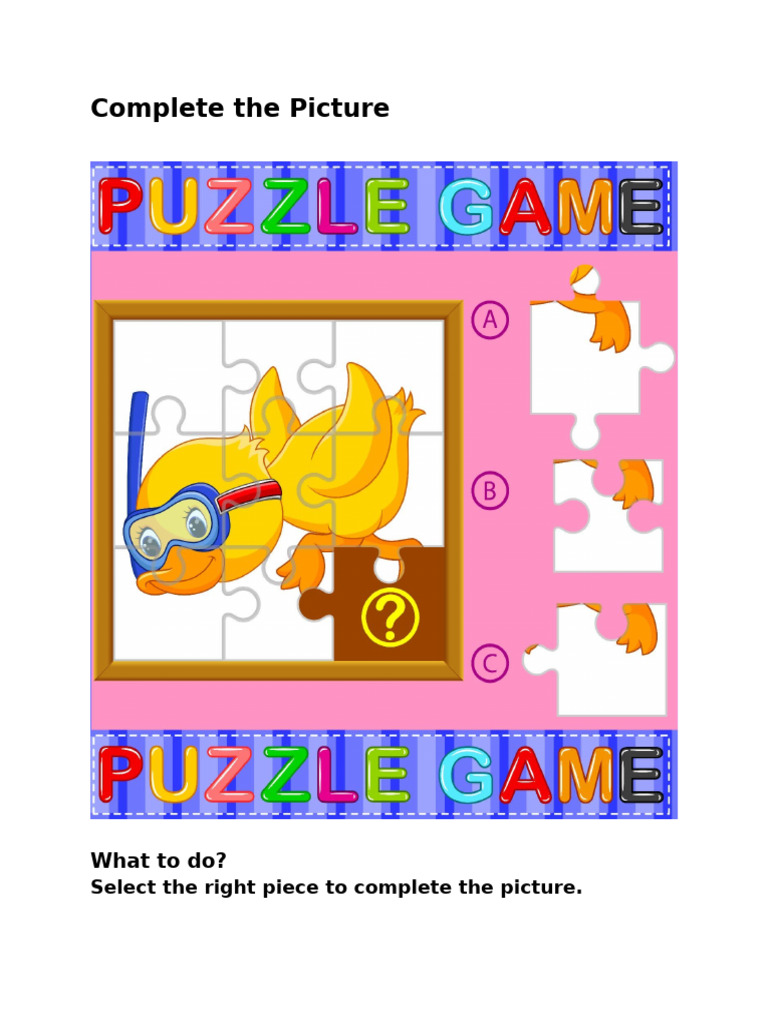 Complete The Picture IV EVS Puzzle in Eng | PDF
