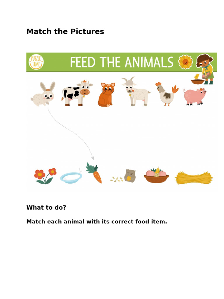 Match The Pictures I EVS Puzzle in Eng | PDF