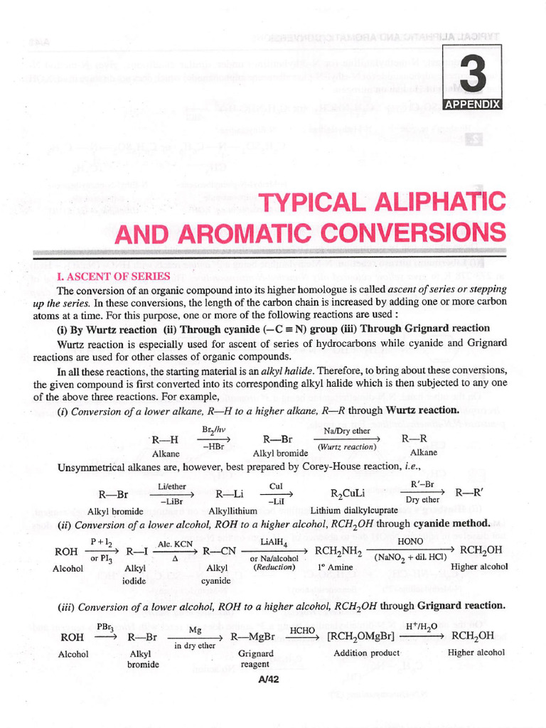 Typical Aliphatic and Aromatic Conversions | PDF | Ethanol | Ether