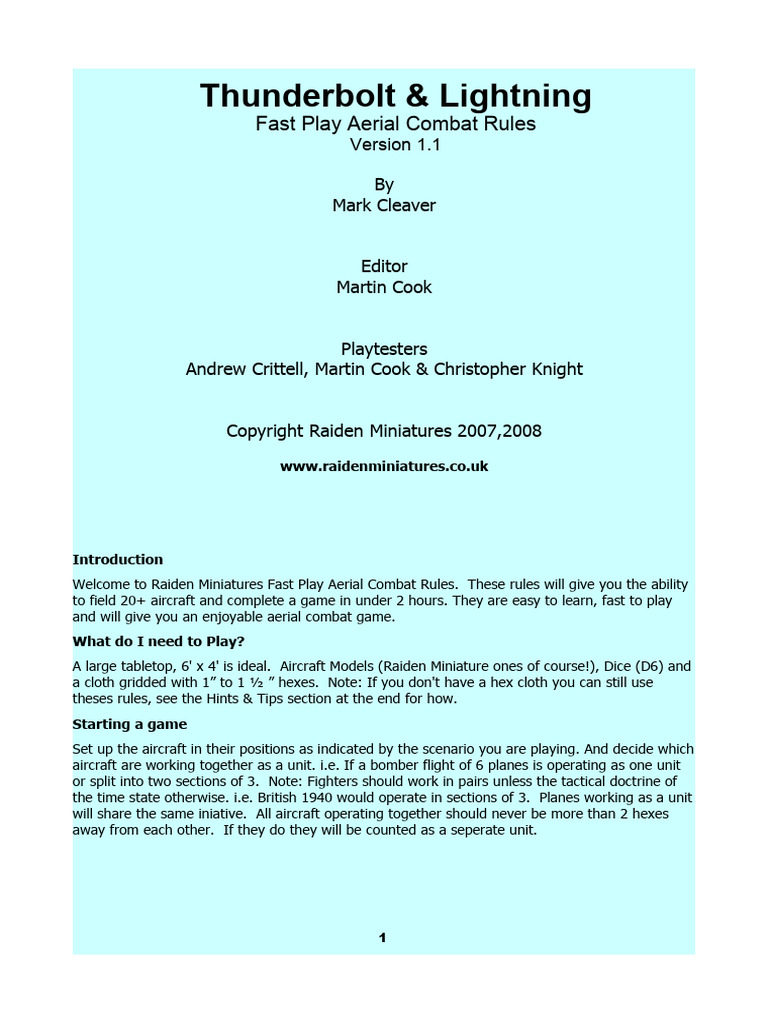 THUNDERBOLT & LIGHTNING v1.1 | PDF | Torpedo | Fighter Aircraft