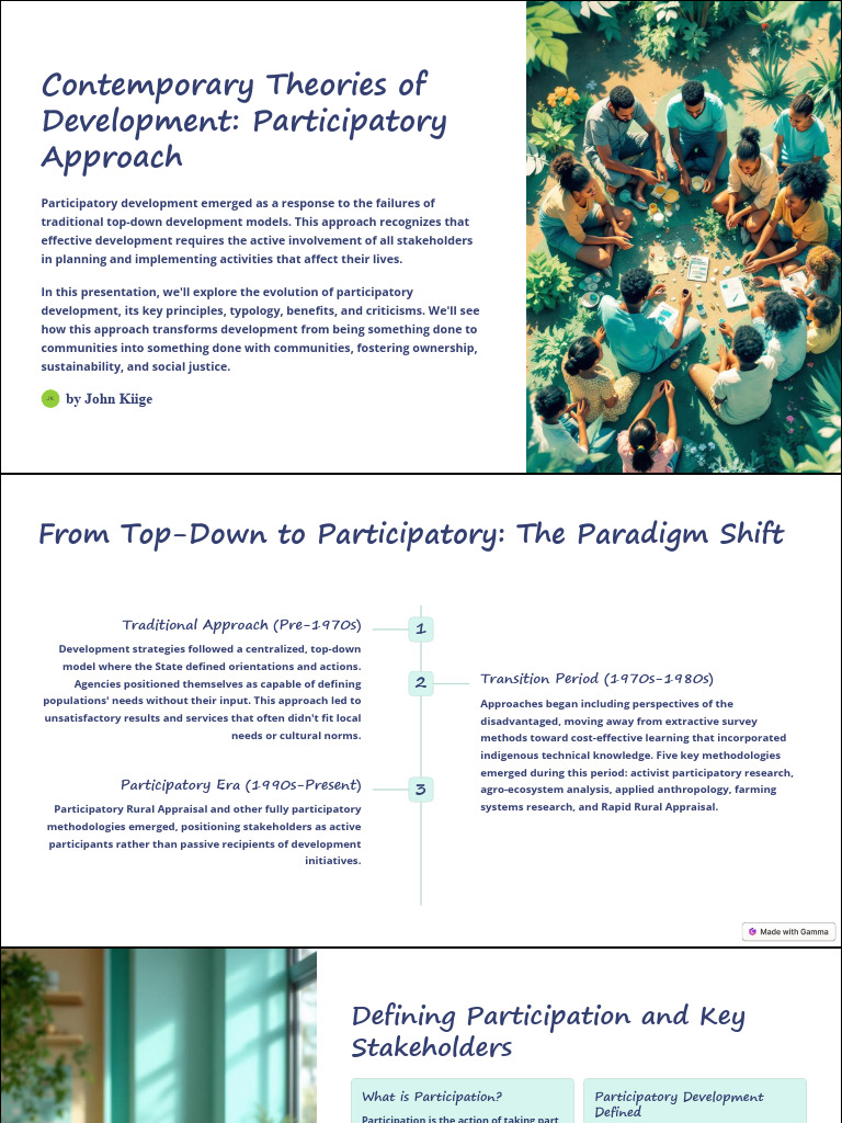 Contemporary Theories of Development Participatory Approach | PDF ...