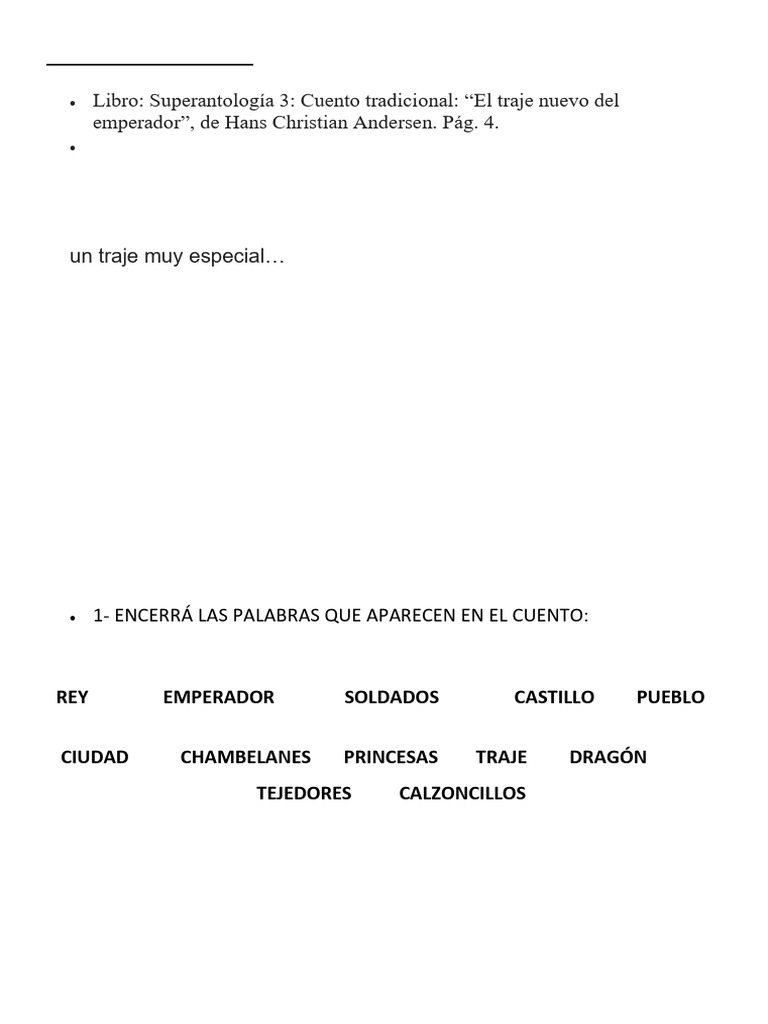 Actividad El Traje Nuevo Del Emperador - 230515 - 084525 | PDF
