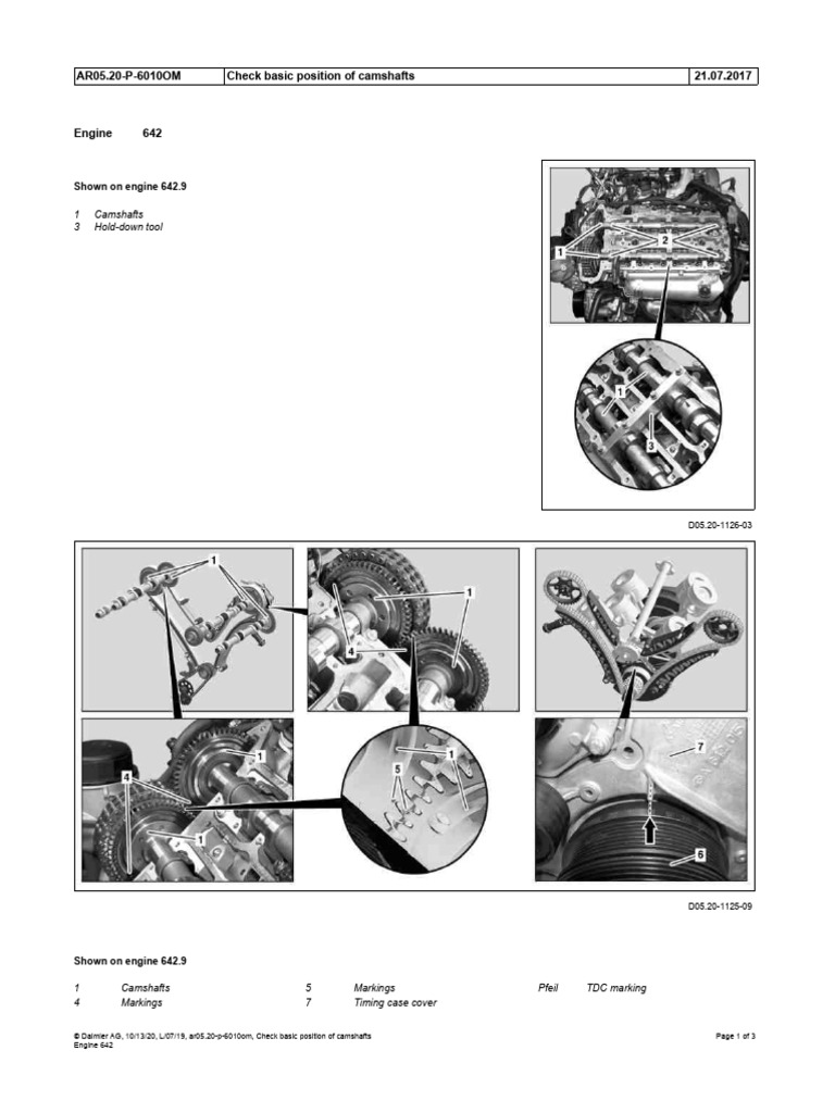 Check Camshaft Position for Engine 642 | PDF | Engines | Internal ...