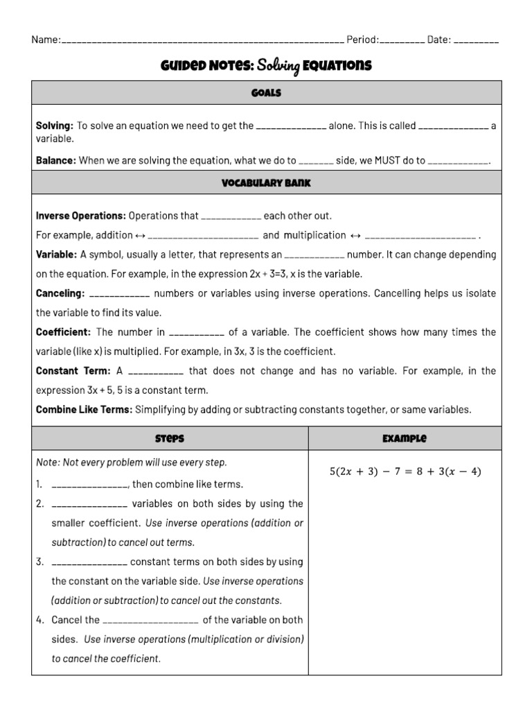 Unit 5 Guided Notes | PDF