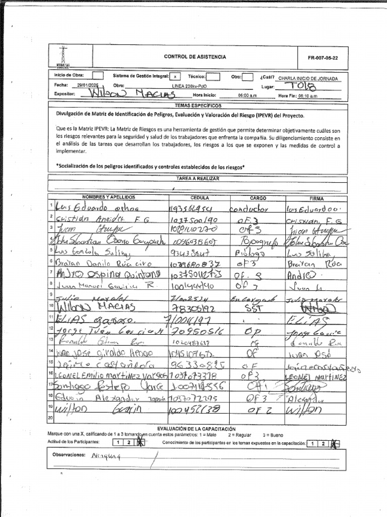 Divulgacion Matriz IPER | PDF