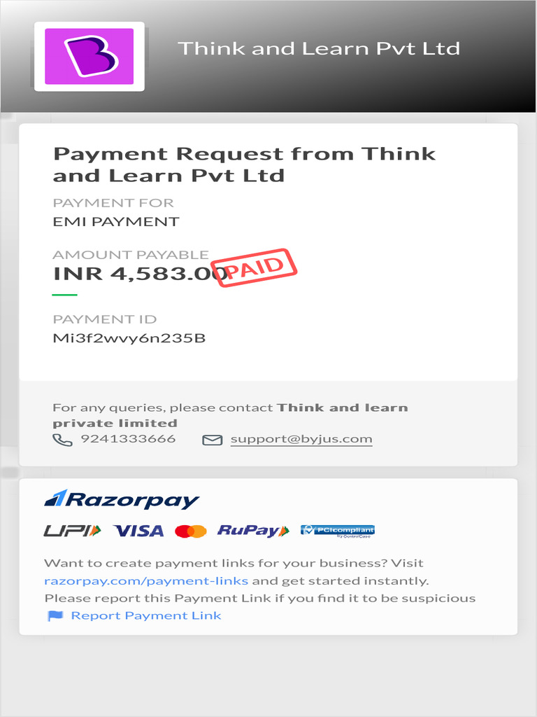 Think and Learn PVT LTD - Payment Link - MhdYg0Sd | PDF