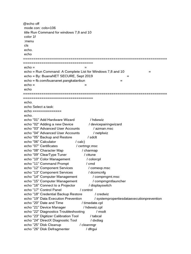 Run Batch Tools Windows | PDF | Microsoft Windows | Operating System ...