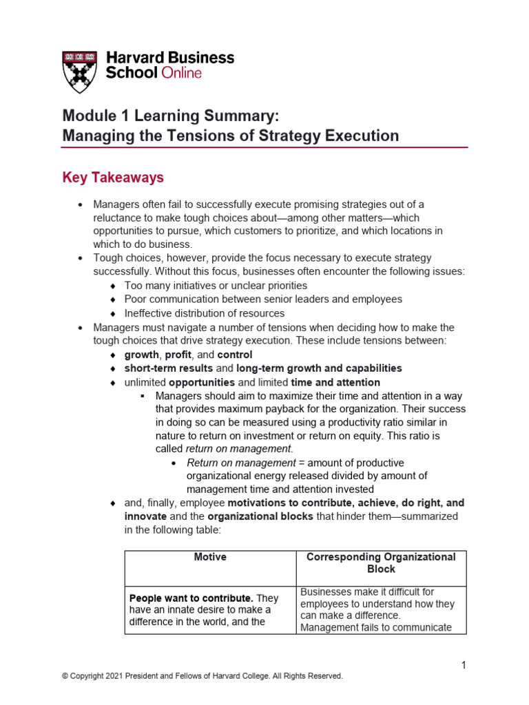 Module 1 Learning Summary PDF | PDF | Strategic Management | Innovation