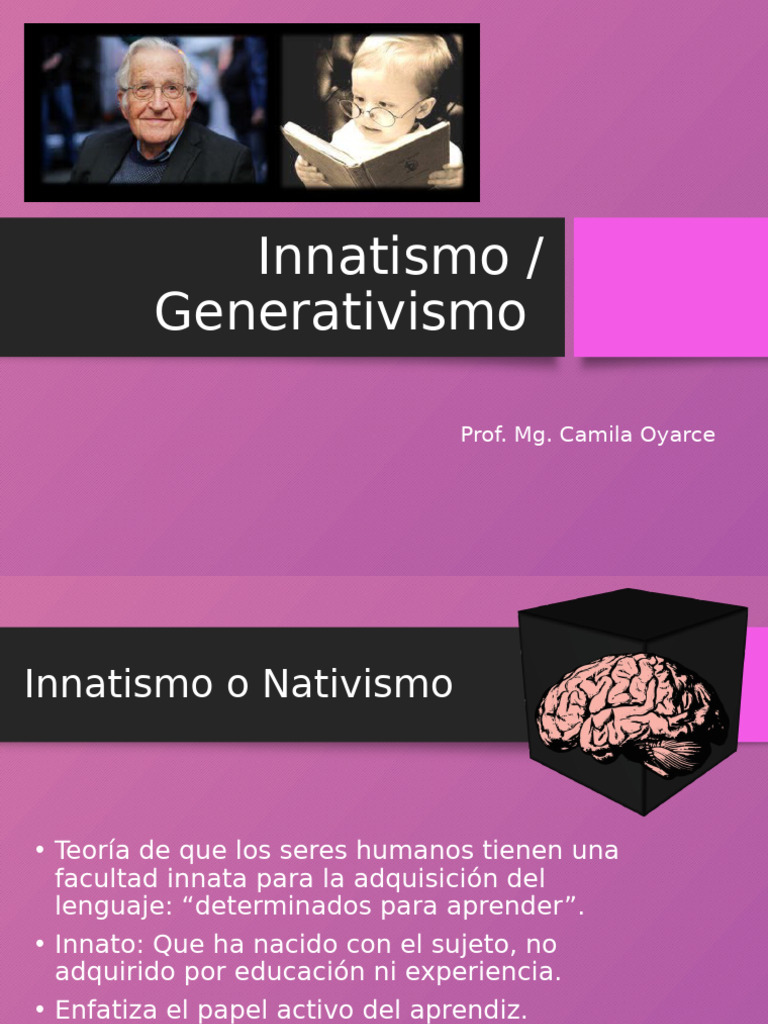 Innatismo y Gramática Generativa en Lenguaje | PDF | Lingüística | Noam ...
