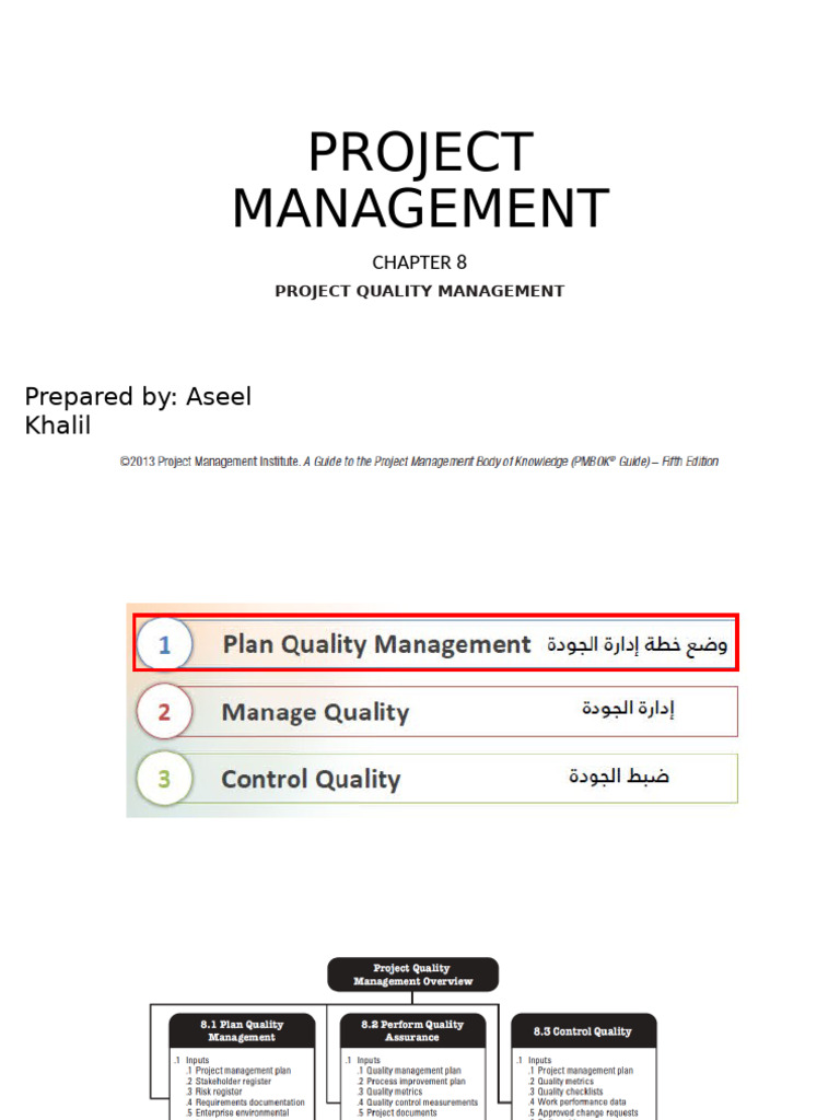 Chapter 8 Project Quality Management | PDF