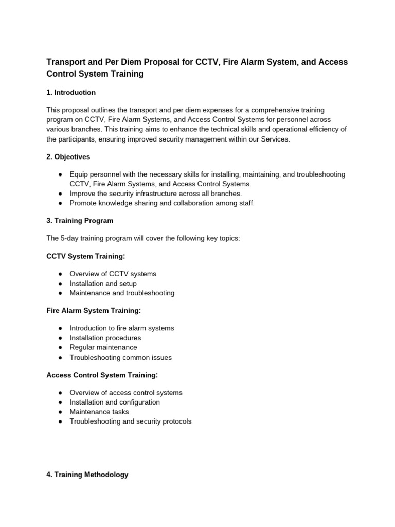 Transport and Per Diem Proposal For CCTV 23 | PDF | Closed Circuit Television | Per Diem