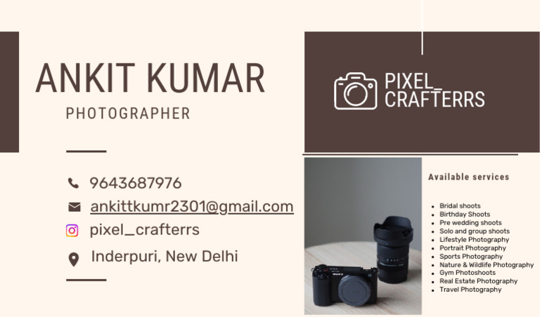 Photography Visiting Card Template | PDF