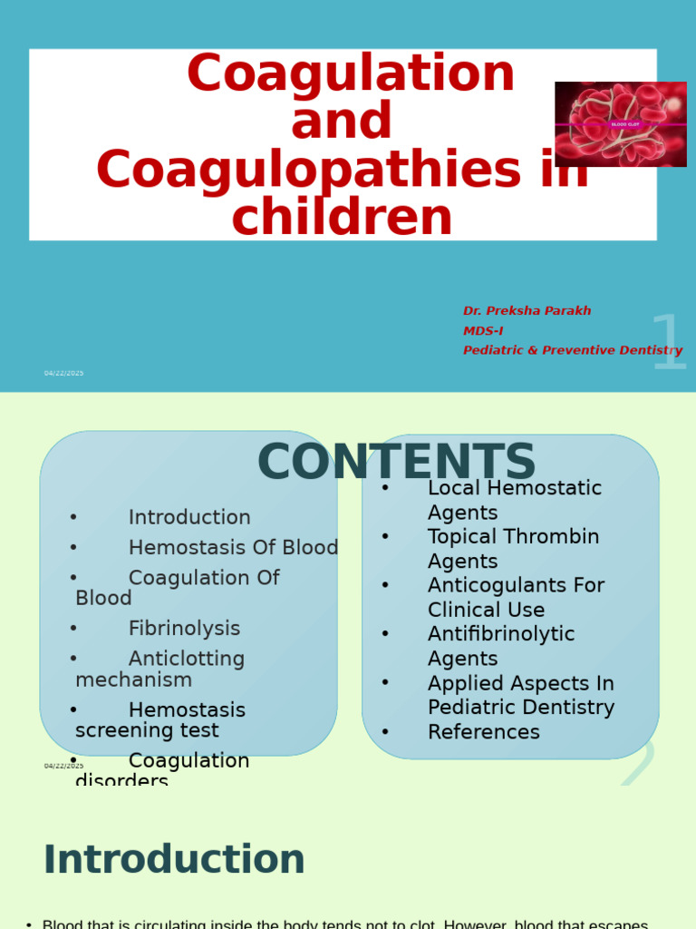 Seminar Coagulation Final | PDF | Coagulation | Hemostasis
