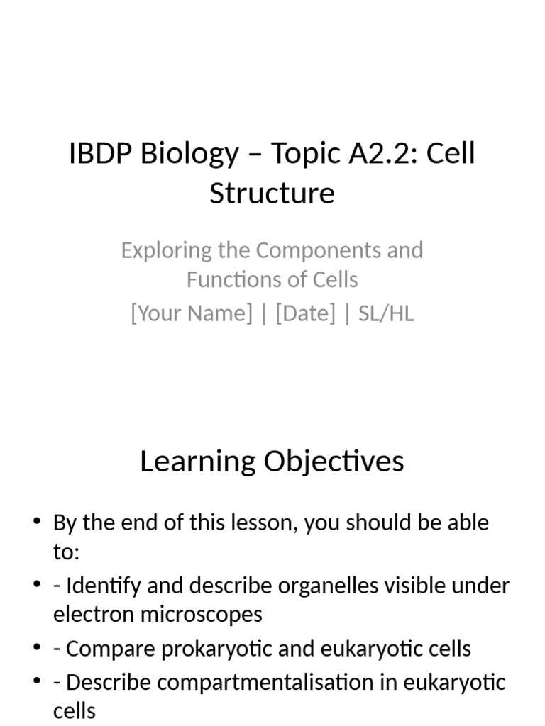 IBDP Biology A2.2 Cell Structure With Notes and Images | PDF ...