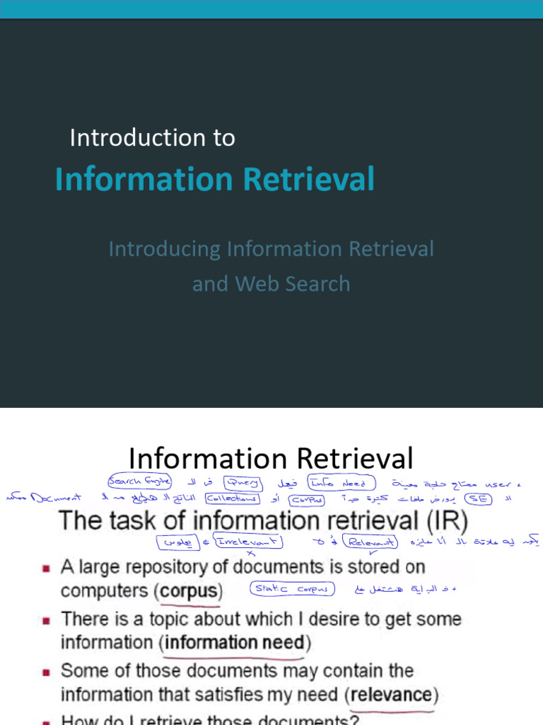 IR Summary Lec 1 - Introduction | PDF | Search Engine Indexing | Information Retrieval