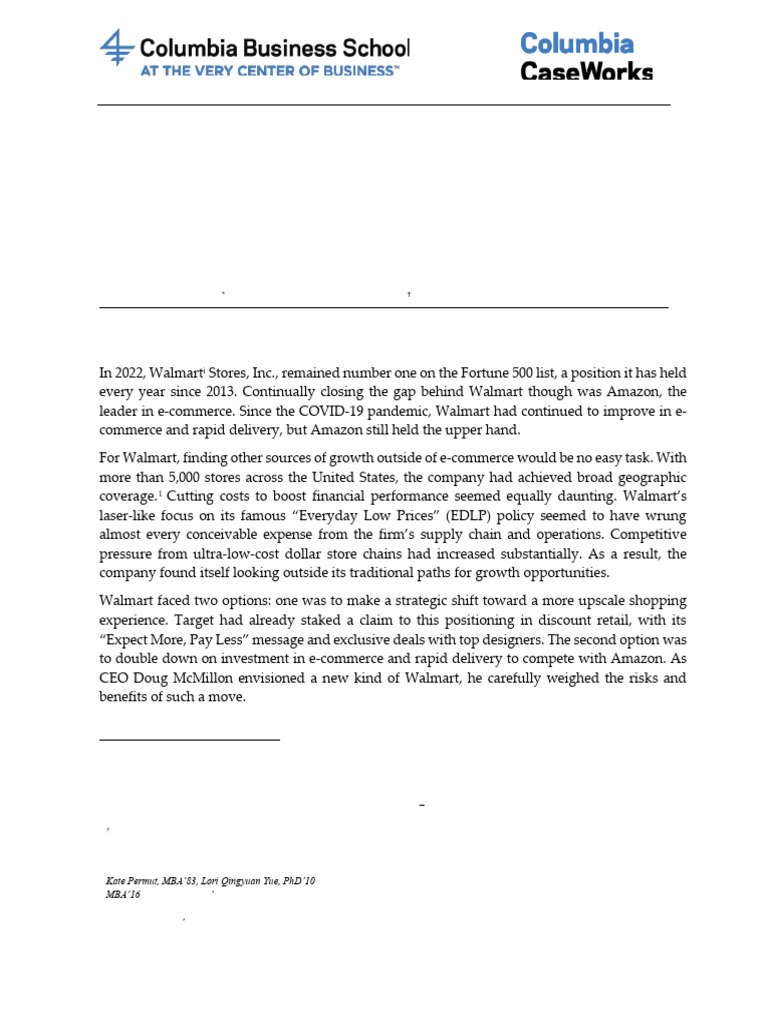 Walmart - in Search of Renewed Growth - 8.24.22 - CL - 3ee3 - 0 | PDF ...