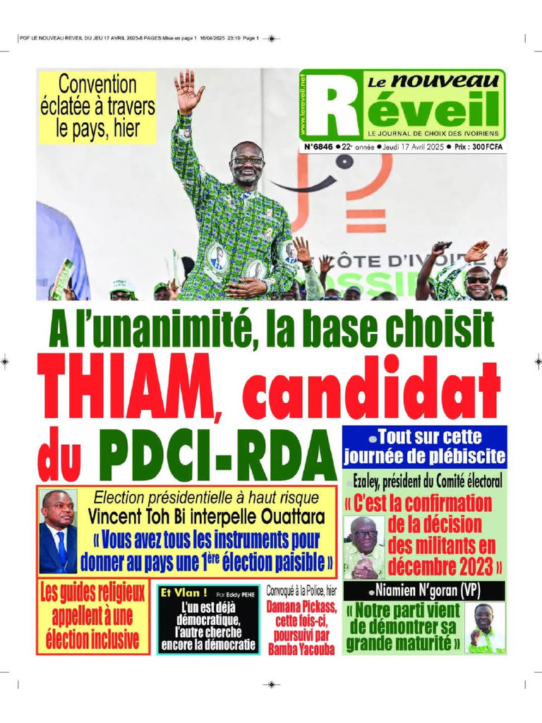 Les Titres Du Jeudi 17 Avril 2025 | PDF