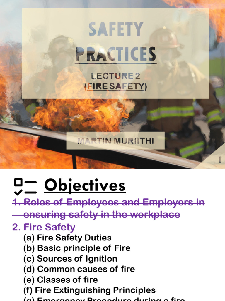 Safety Practices - Lecture 2 | PDF | Fires | Combustion