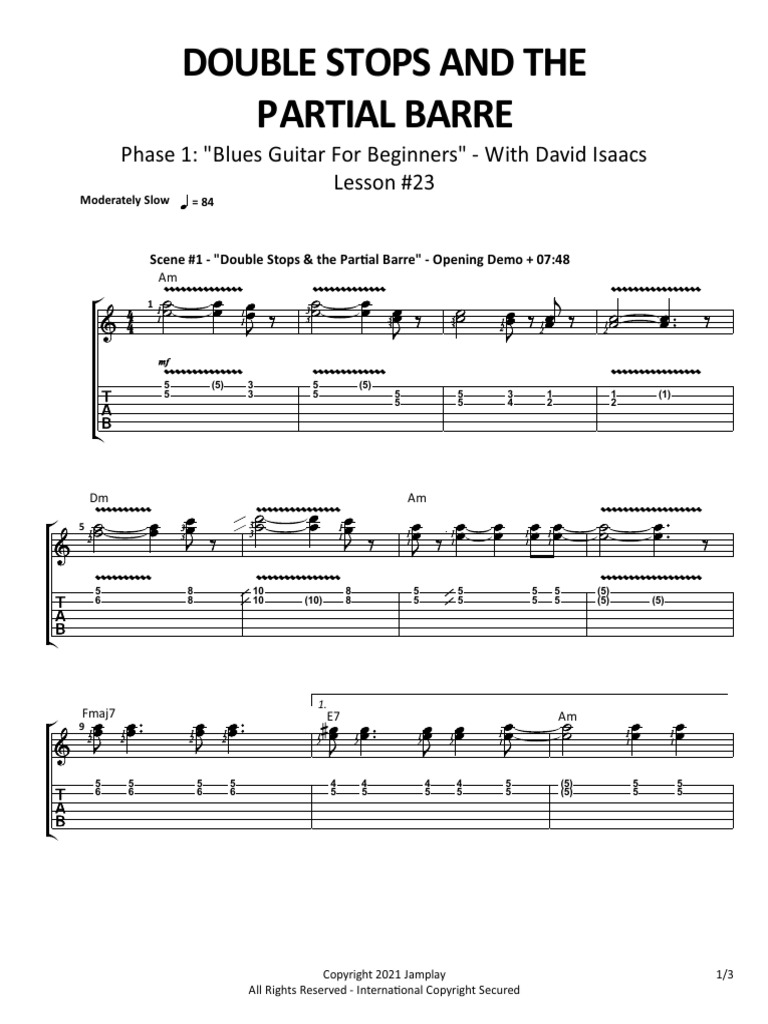 02 - Double Stops and The Partial Barre | PDF | Music Theory