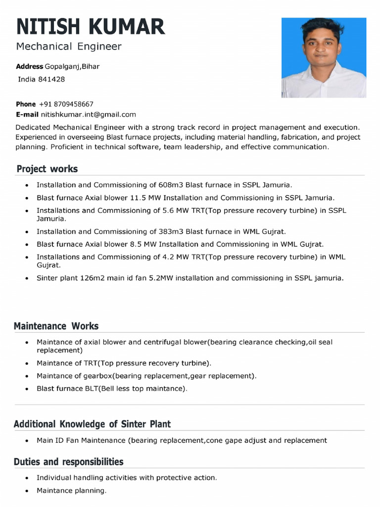 Nitish Mechanical Engineer | PDF