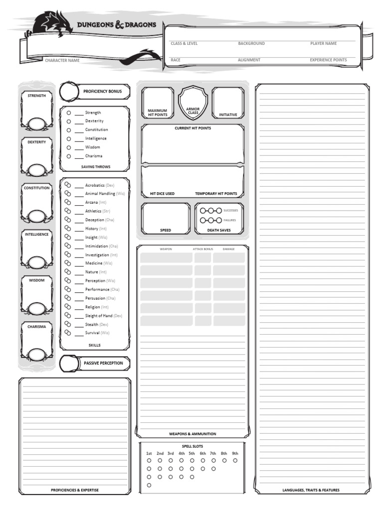 RPG Character Sheet Template | PDF | Role Playing Games | Tabletop Games