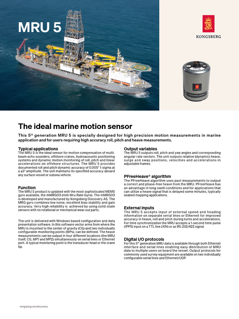 MRU 5 Marine Motion Sensor Overview | PDF | Gyroscope | Acceleration