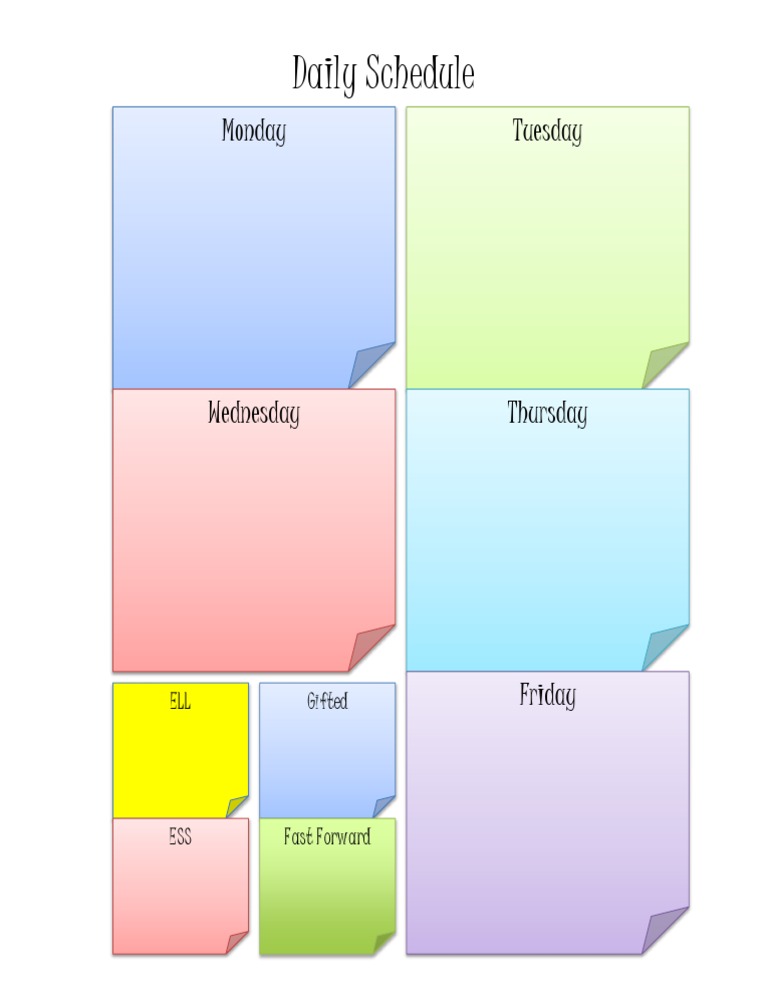 Sticky Notes Schedule | PDF