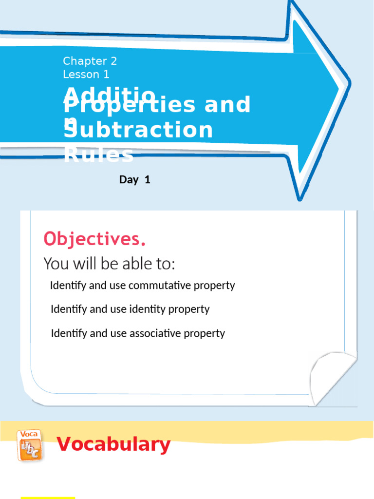 2.1 - Addition Properties - Teacher Slides | PDF | Subtraction ...