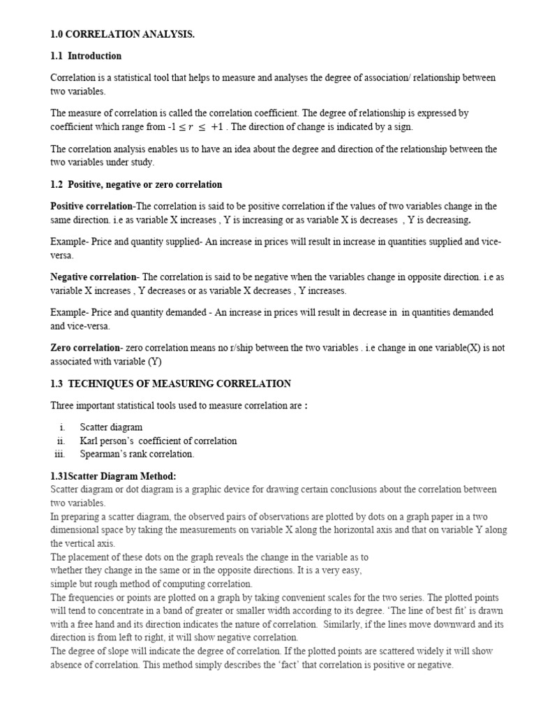 Correlation Notes (Probability & Statistics) | PDF | Scatter Plot ...