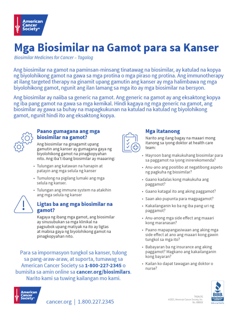 Biosimilar Medicines For Cancer | PDF