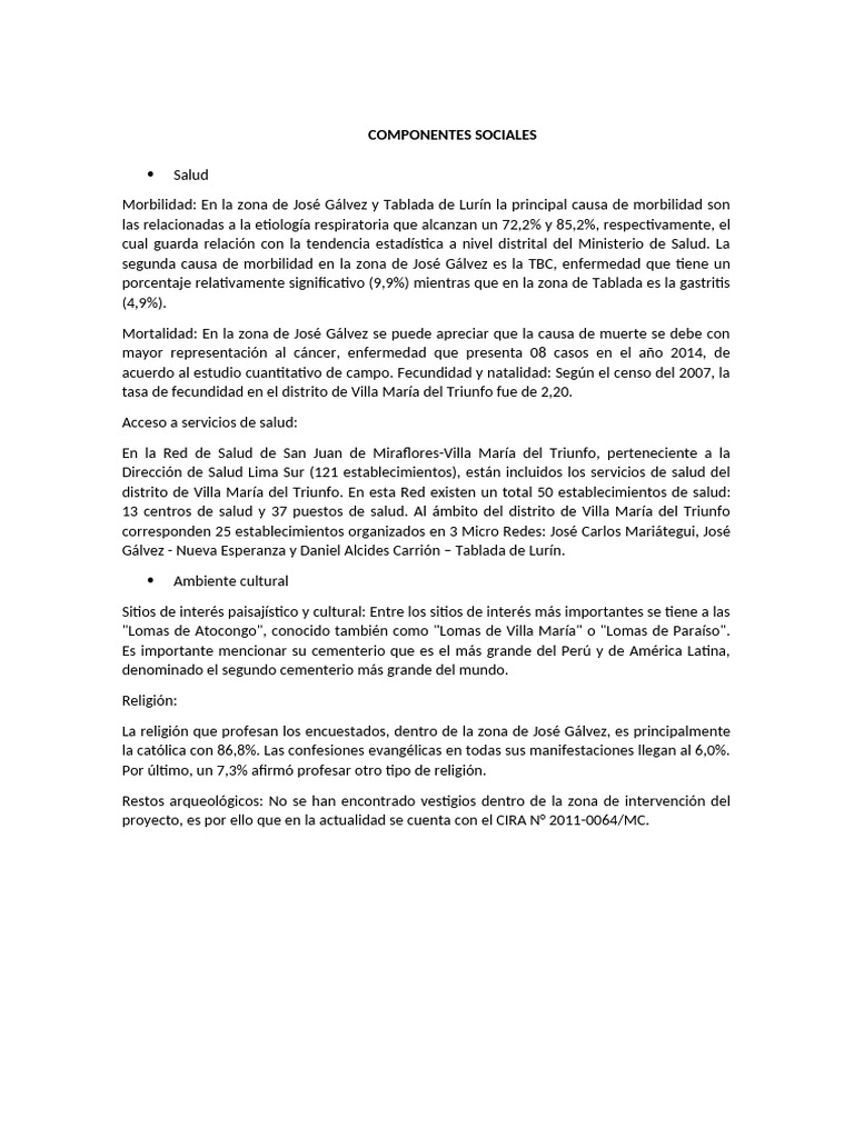 COMPONENTES SOCIALES | PDF