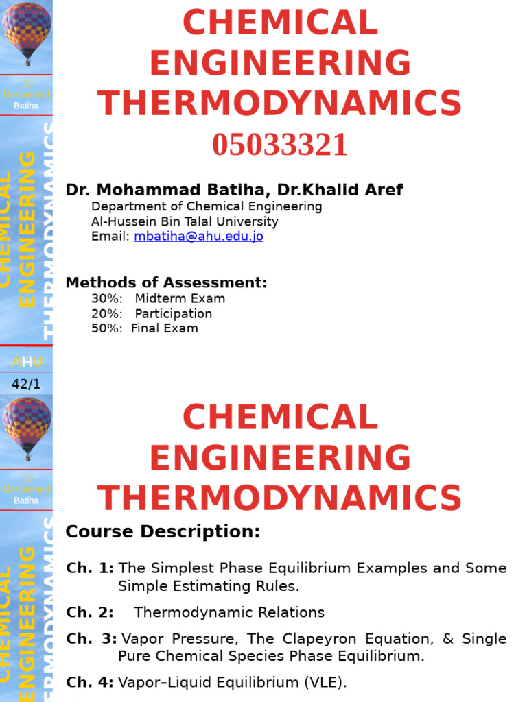 Chapter 1 - The Simplest Phase Equilibrium Examples and Some Simple ...