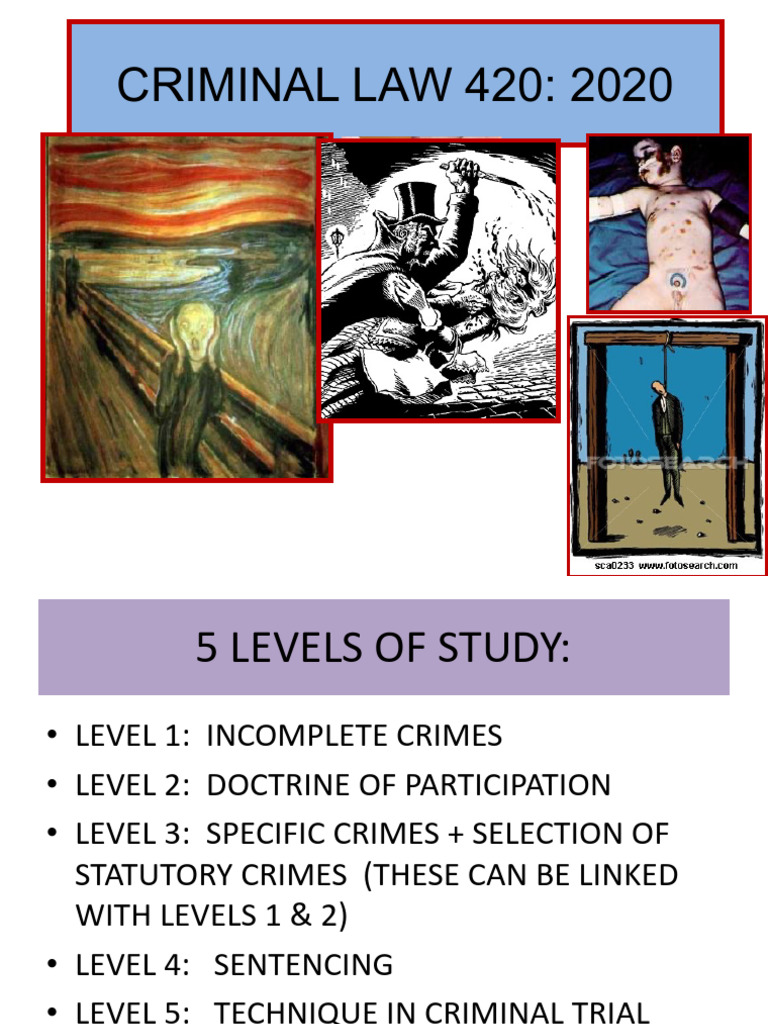 Criminal Law 420: Incomplete Crimes Overview | PDF | Assault | Crimes
