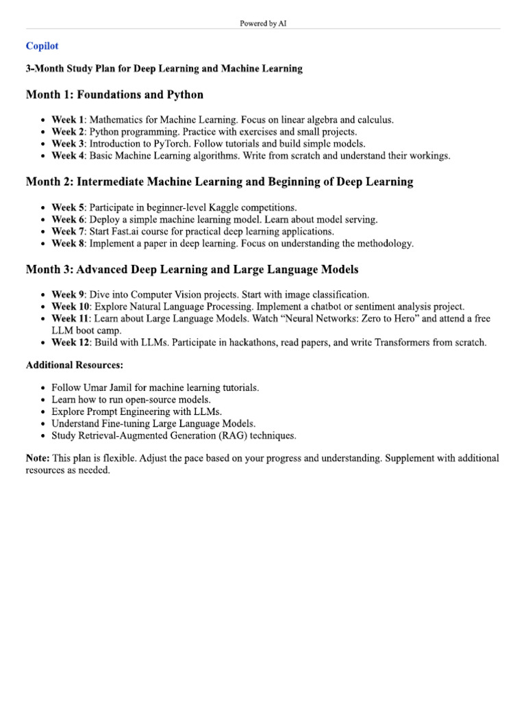 ML Study Plan 3 Months | PDF