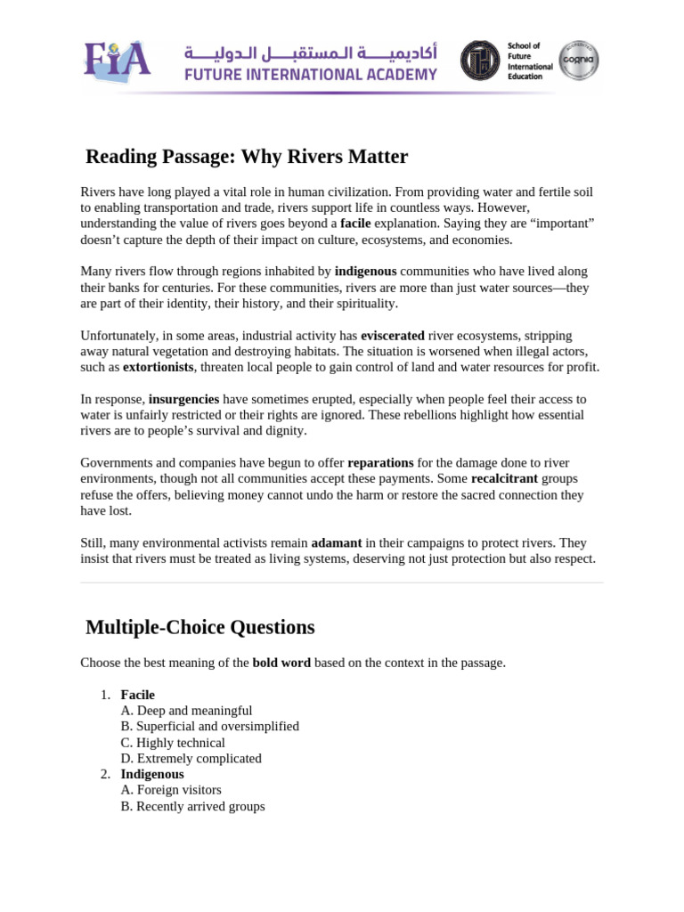 The Importance of Rivers Explained | PDF | River | Earth Sciences