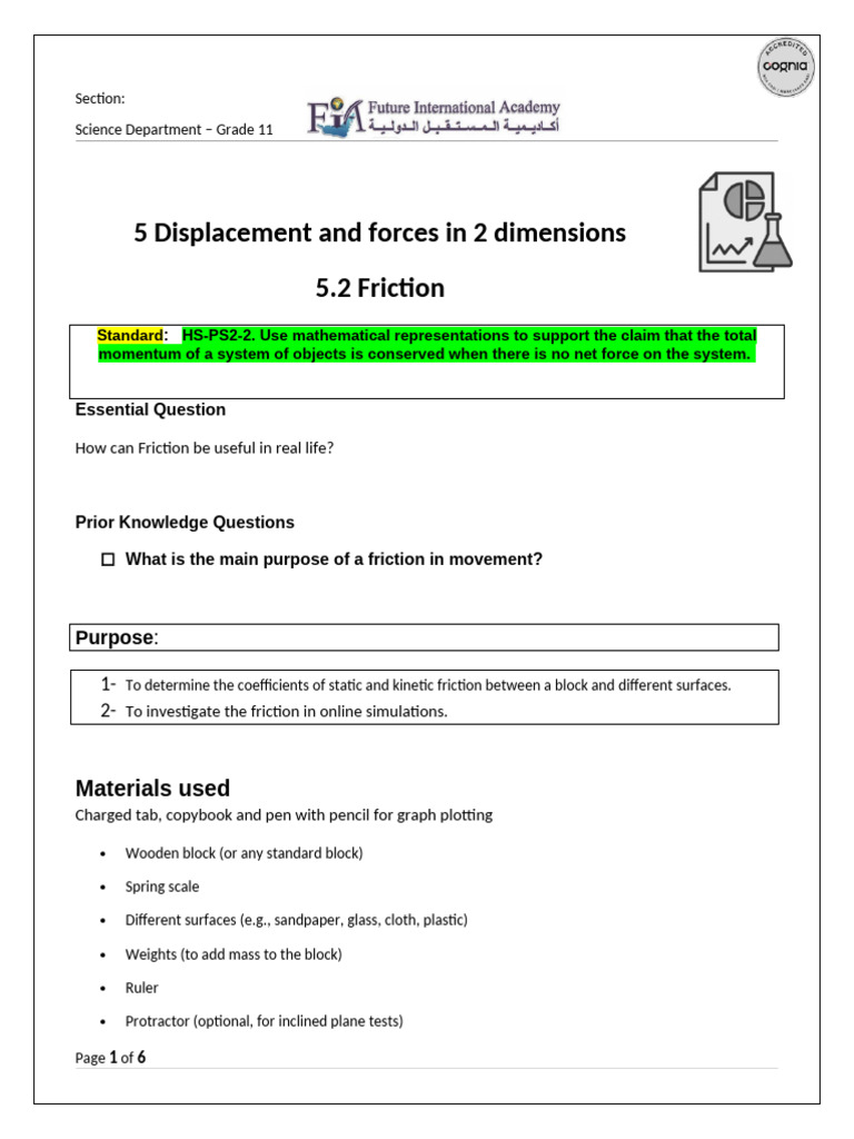 Lab+Report+ Gr11 +w20+friction | PDF | Friction | Force
