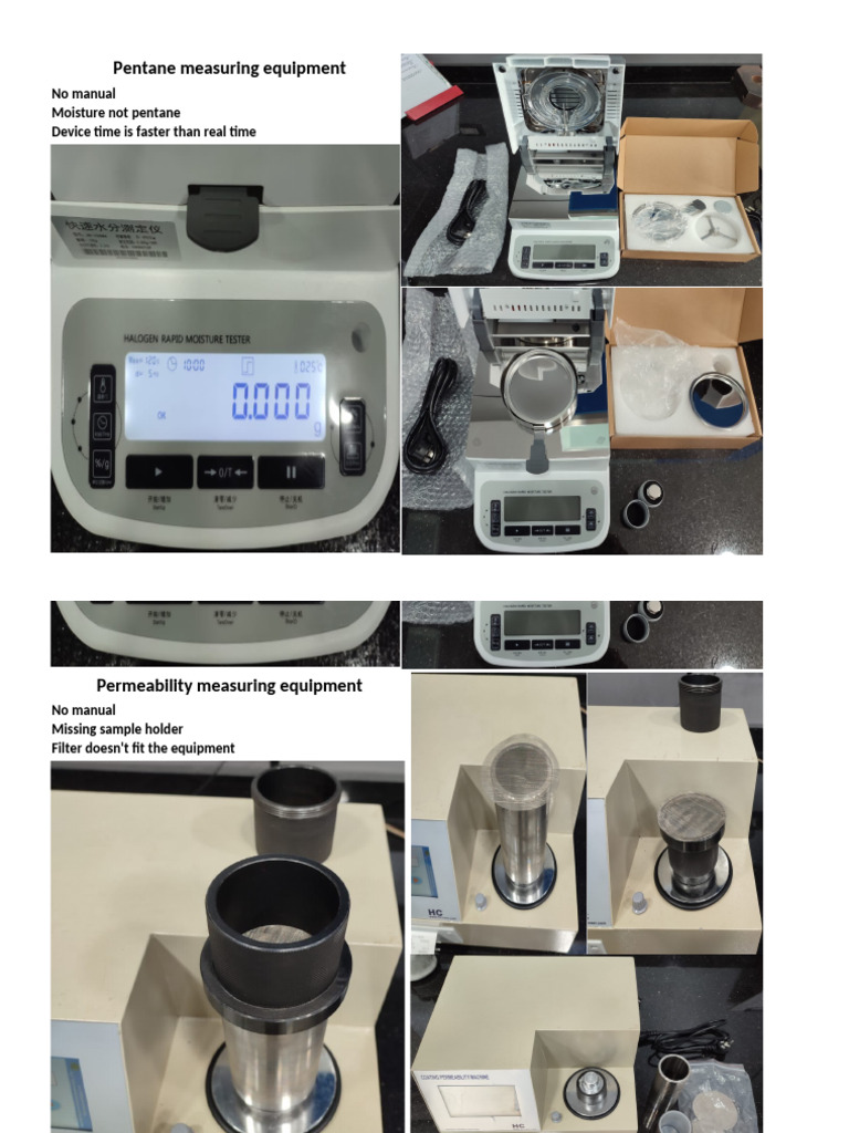 Permeability and Pentane Measuring Equipments | PDF