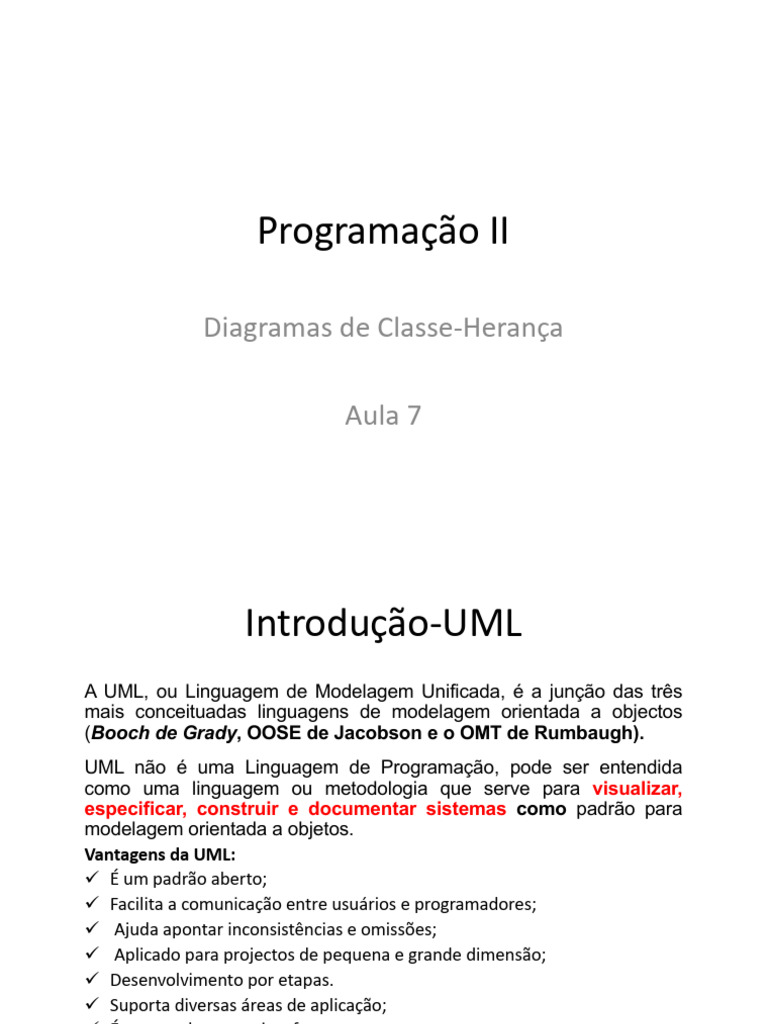 Programacao II Aula 7 Heranca-Diagrama Classe (Autosaved) | PDF ...