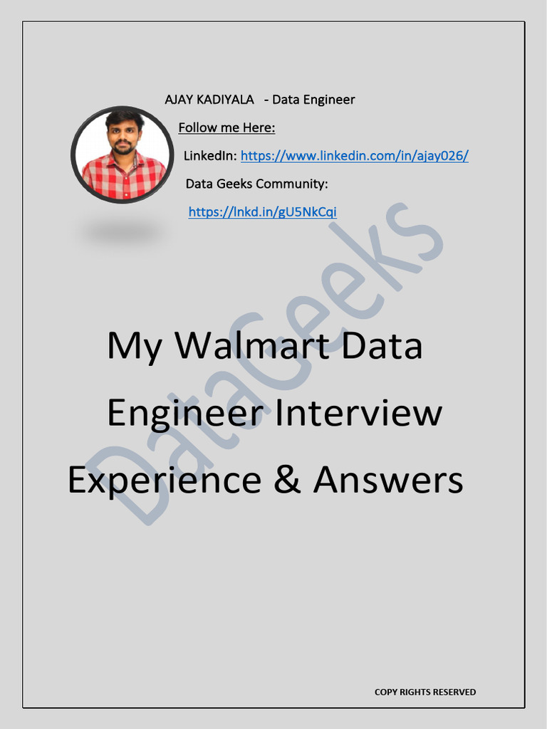 My Walmart Interviewexperience Answers | PDF | Apache Spark | Computing