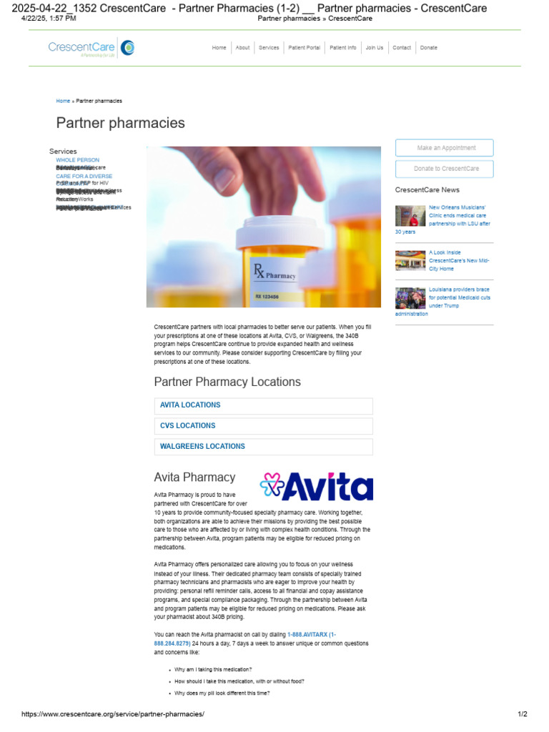 CrescentCare Pharmacy Partnerships | PDF | Pharmacy | Pharmacist