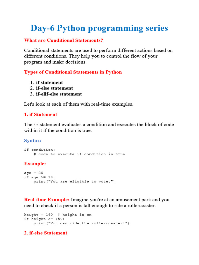 Python Conditional Statements Explained | PDF