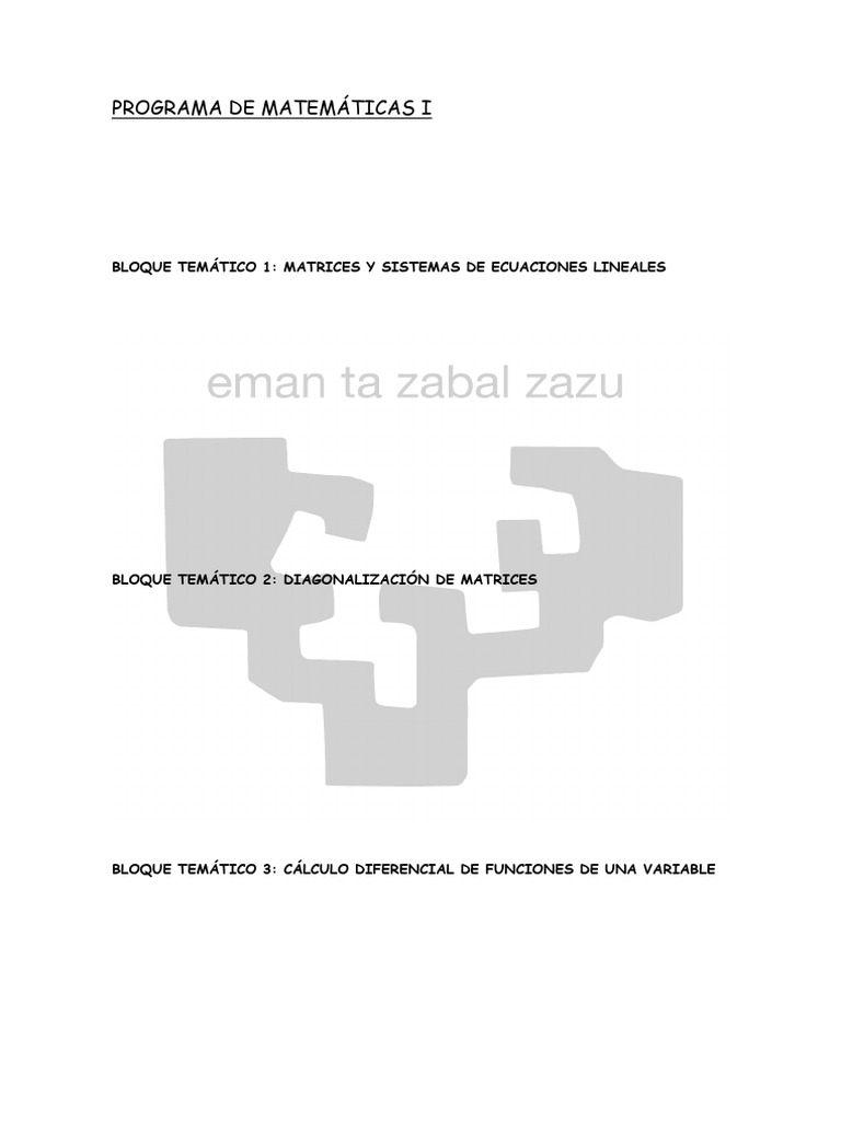 Programa - de - Matematicas - I + | PDF