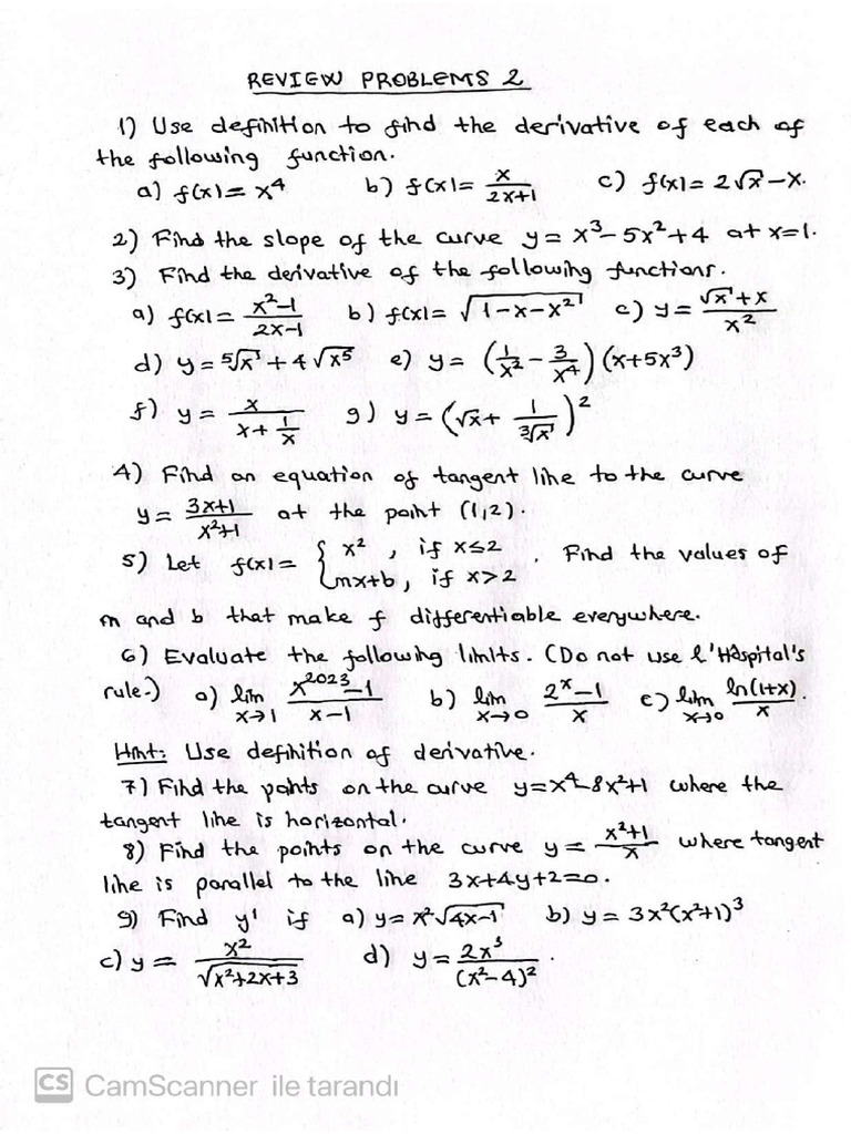 Review Problems 2 | PDF