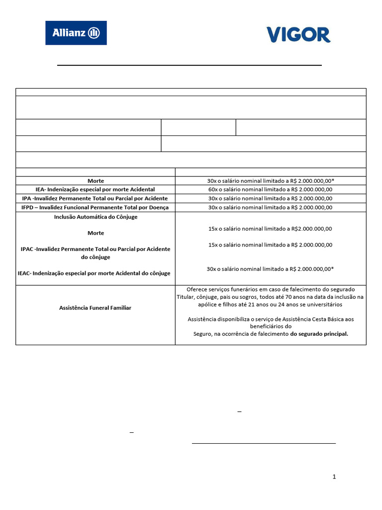 Autorização Seguro de Vida em Grupo | PDF | Seguro