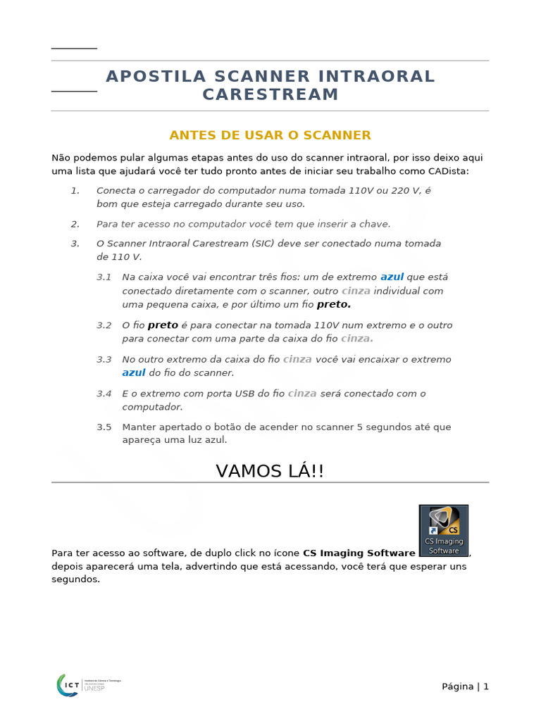 Apostila Scanner Intraoral Carestream | PDF | Câmera